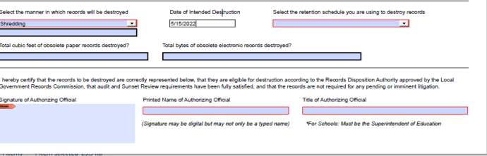 A Visual Guide to Filling out Your Local Government Records Destruction ...